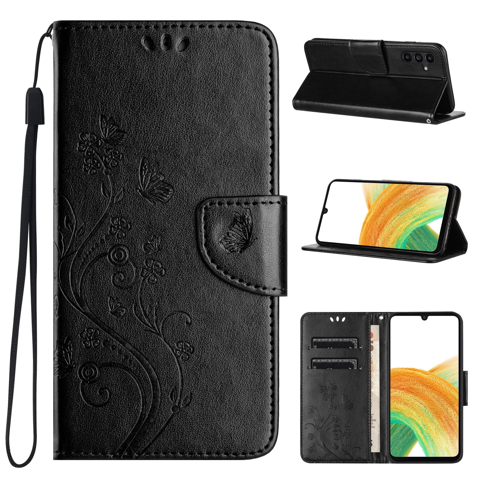 for Samsung Galaxy A06 Phone Case Wallet,Women Flip Folio Kickstand ...
