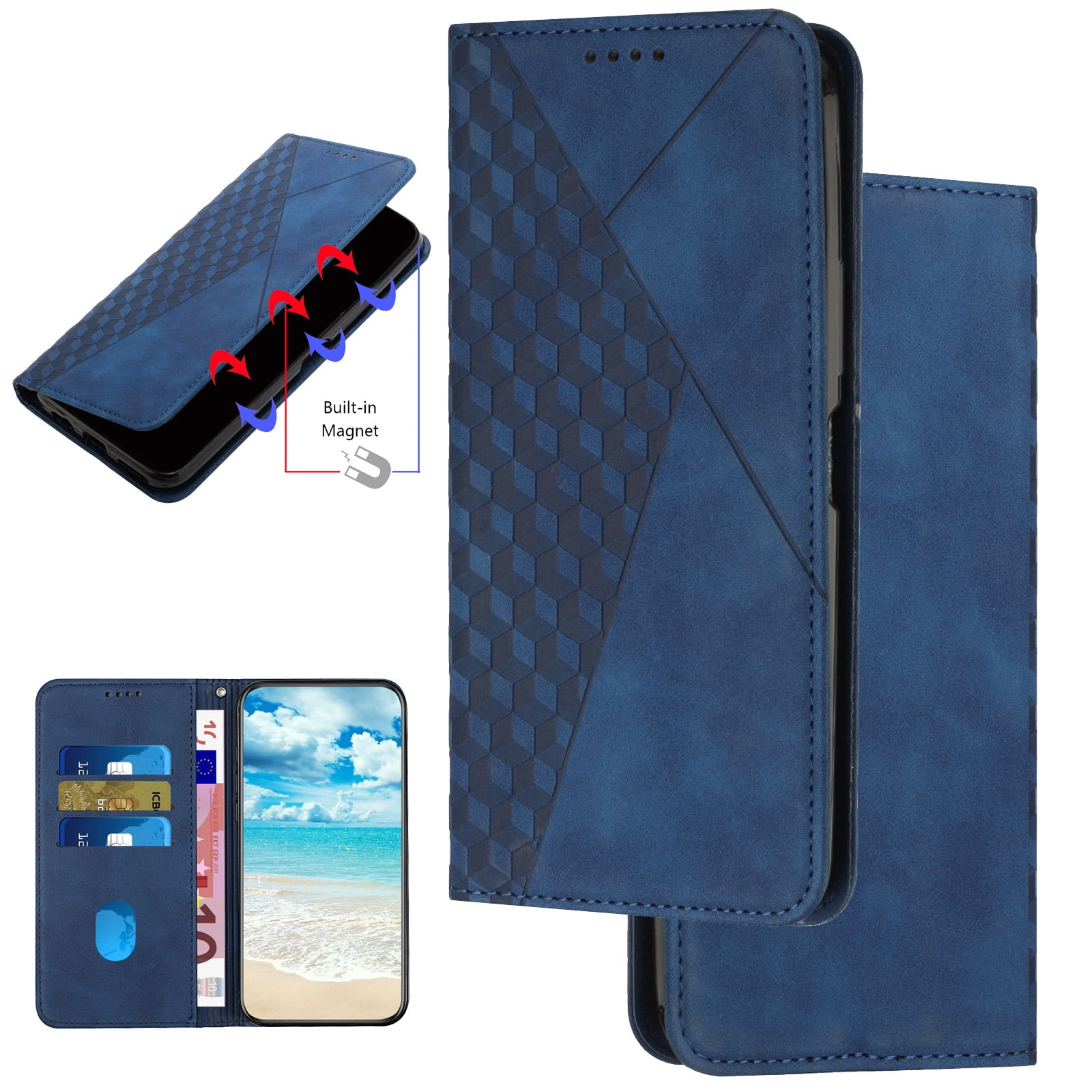 Samsung Galaxy A06 Premium PU Leather Case Diamond Patterned, Wallet ...