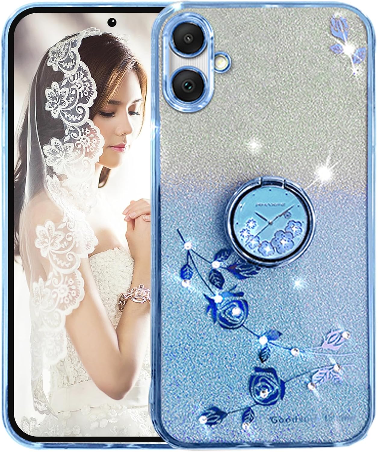 for Samsung Galaxy A06 Slim Case, Crystal Bling Clear Glitter Sparkle ...