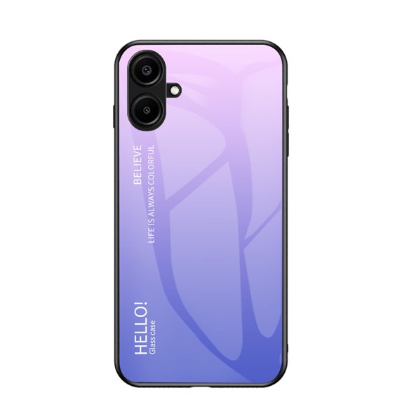 for Samsung Galaxy A07 Case,Tempered Glass Gradient Color Pattern + TPU ...