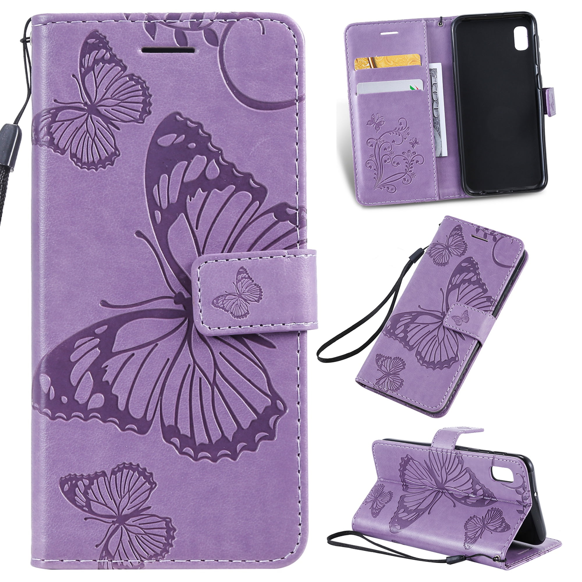 Dteck Embossed Butterfly Flip Wallet Case, PU Leather Protective Cover ...
