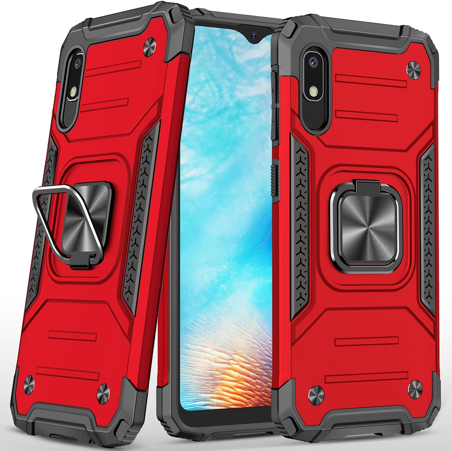for Samsung Galaxy A10E Case Military Grade Built-in Kickstand Case ...