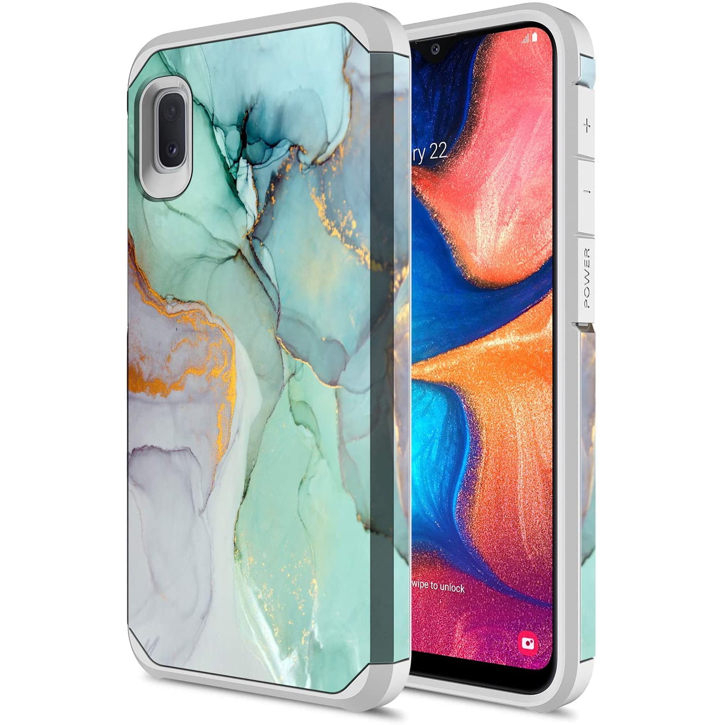 Samsung Galaxy A10E Case, Rosebono Slim Hybrid Shockproof Hard Cover ...