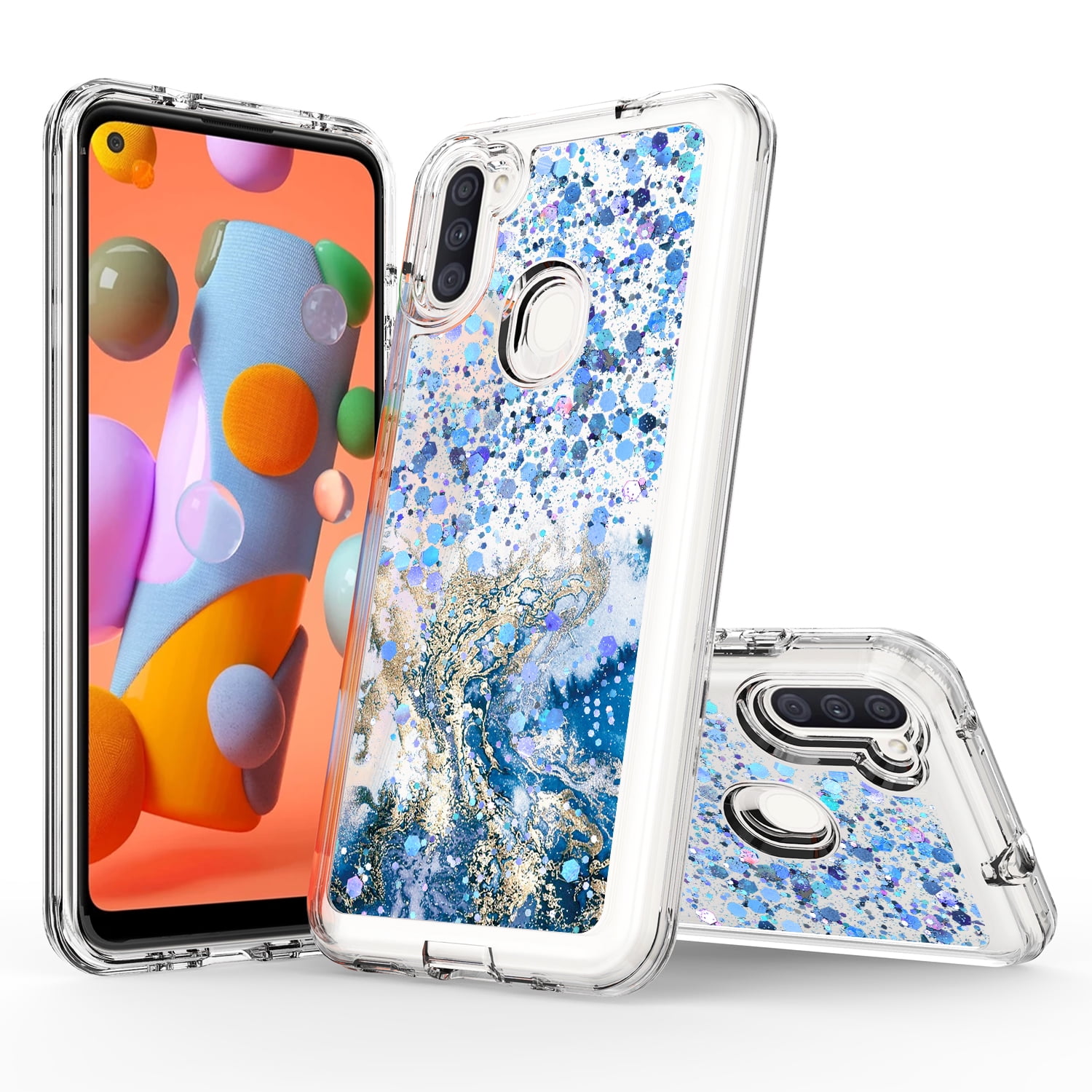 Samsung Galaxy A11 Case, Rosebono Hybrid Bling Glitter Sparkle Epoxy ...