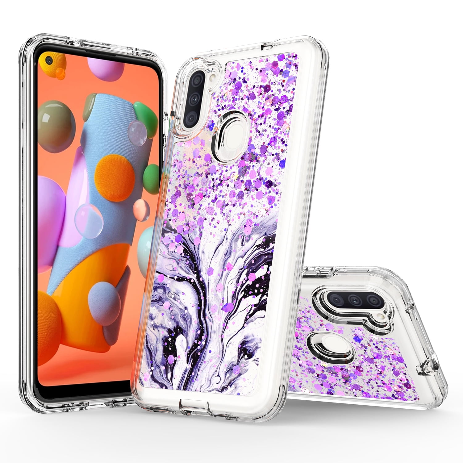 Samsung Galaxy A11 Case, Rosebono Hybrid Bling Glitter Sparkle Epoxy ...