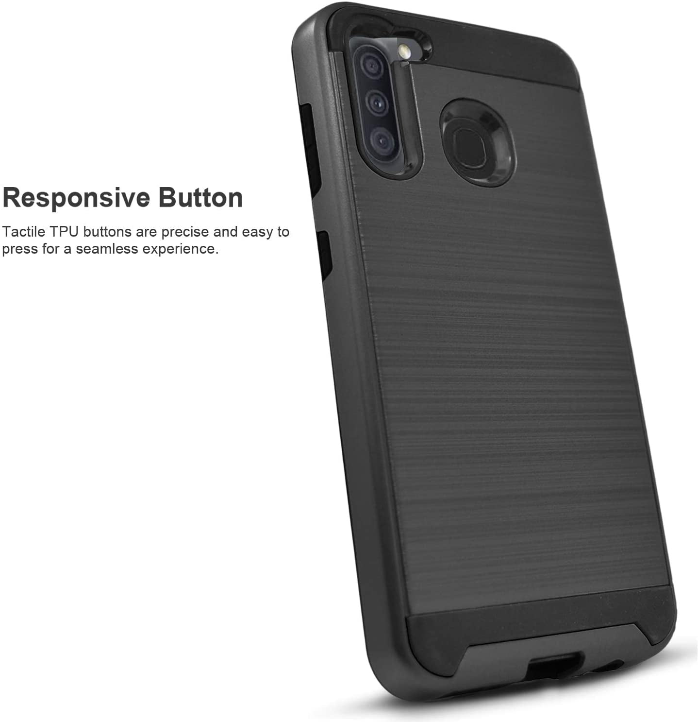 Samsung Galaxy A11 Phone Case, 2-Piece Style Hybrid Shockproof Hard Case Cover (Black) - Walmart.com