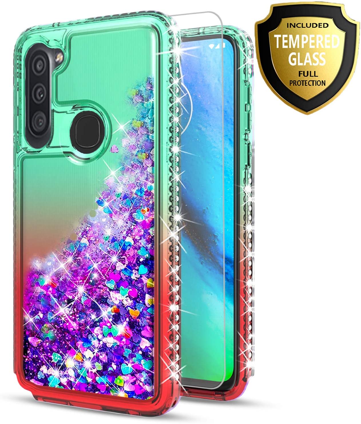 Samsung Galaxy A11 Phone Case, with [Tempered Glass Protector Included ...