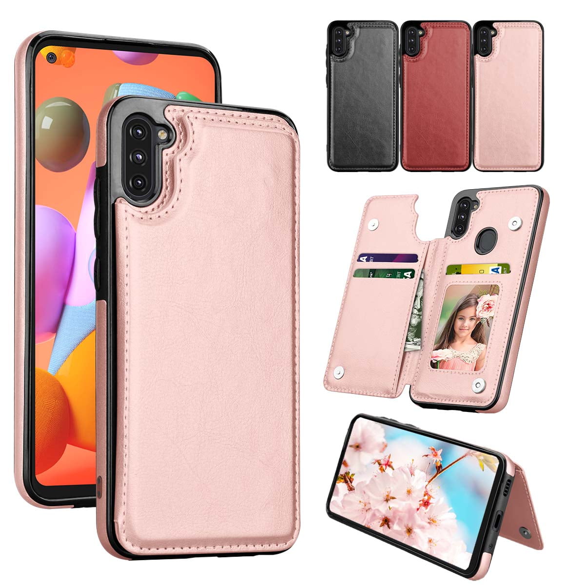 Samsung Galaxy A11 Wallet Case, Takfox Shockproof PU Leather Case with ...