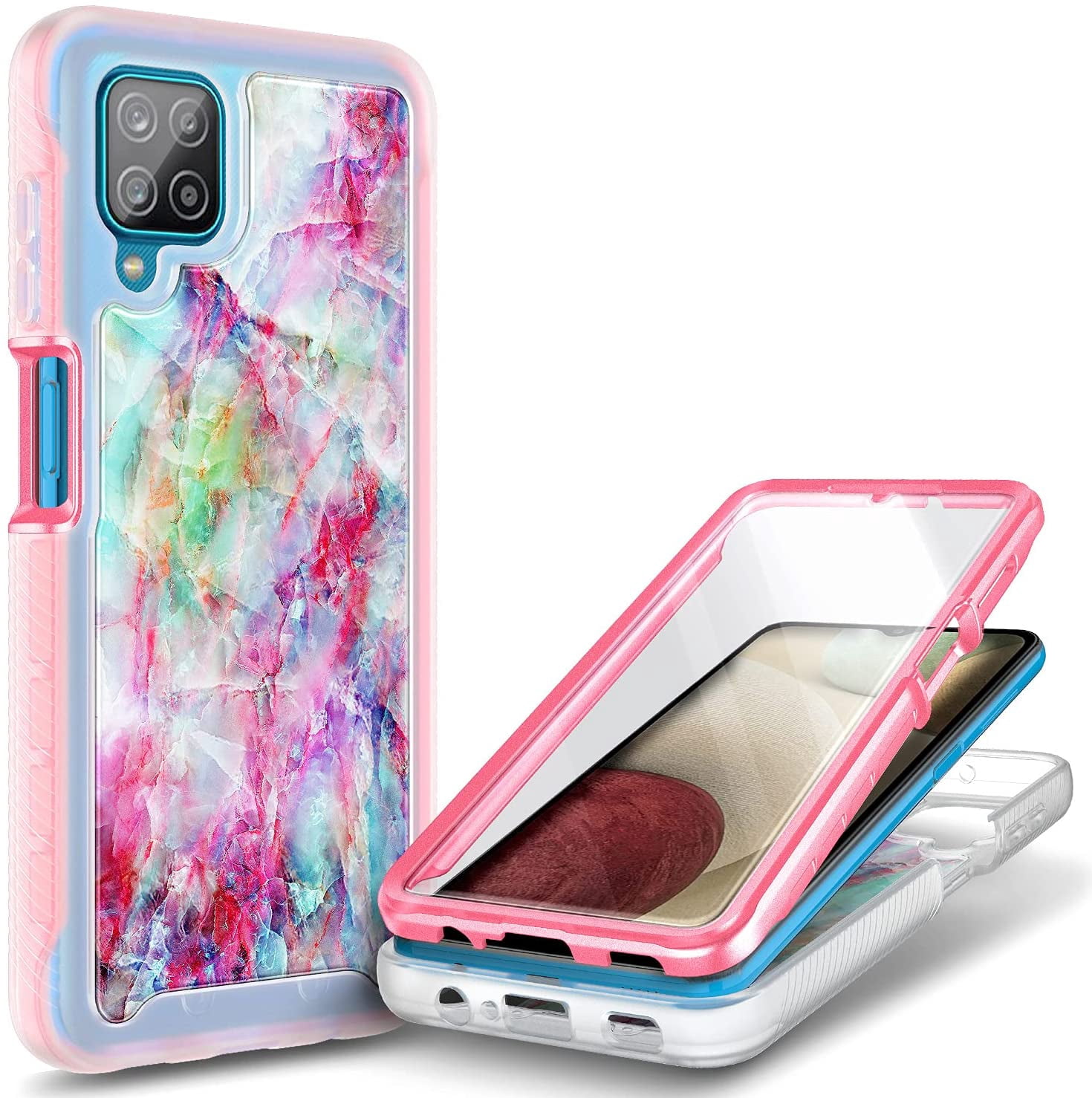 Samsung Galaxy A12 5G Phone Case, Nagebee Full-Body with Front PC Frame ...