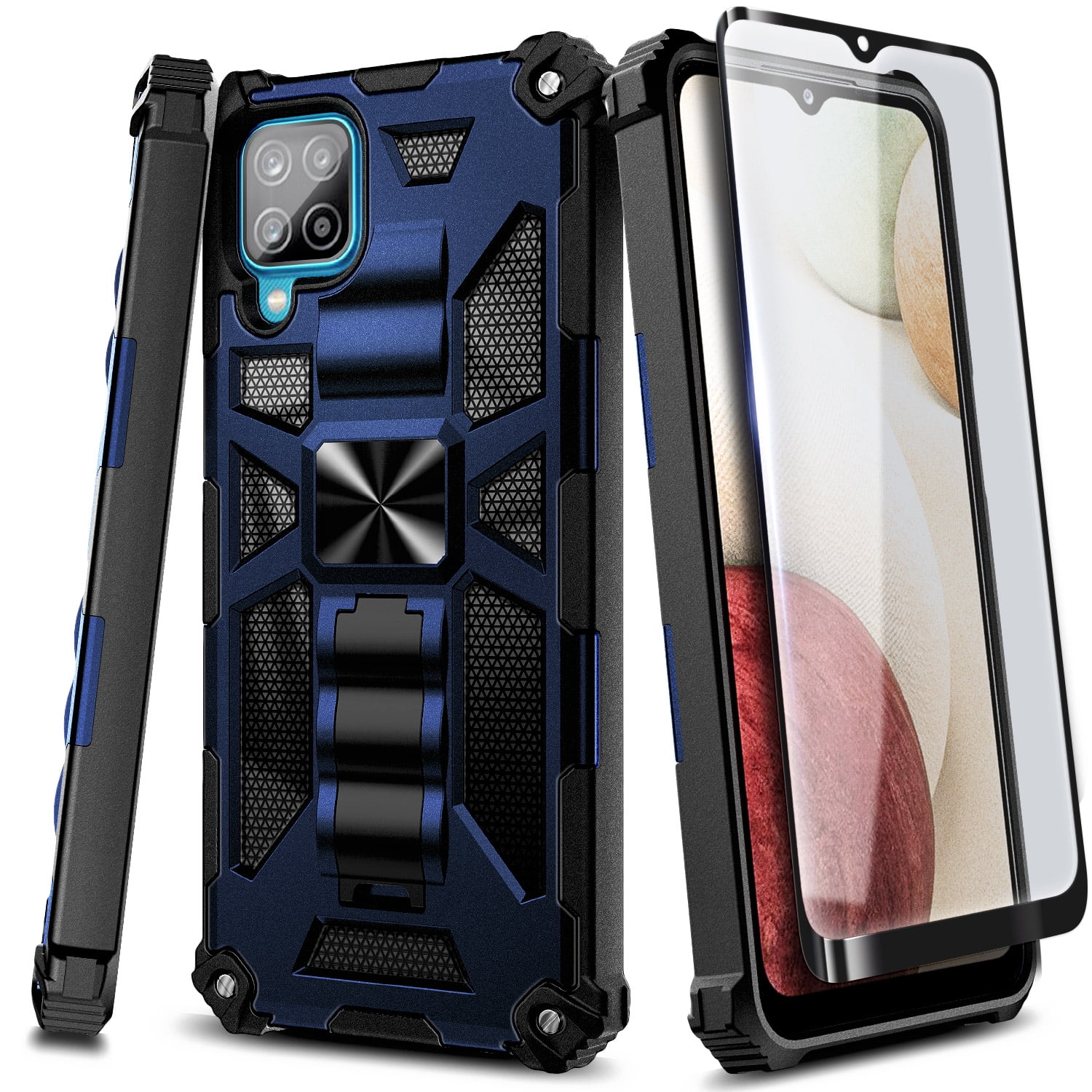 Samsung Galaxy A12 5G Phone Case with Tempered Glass Screen Protector ...
