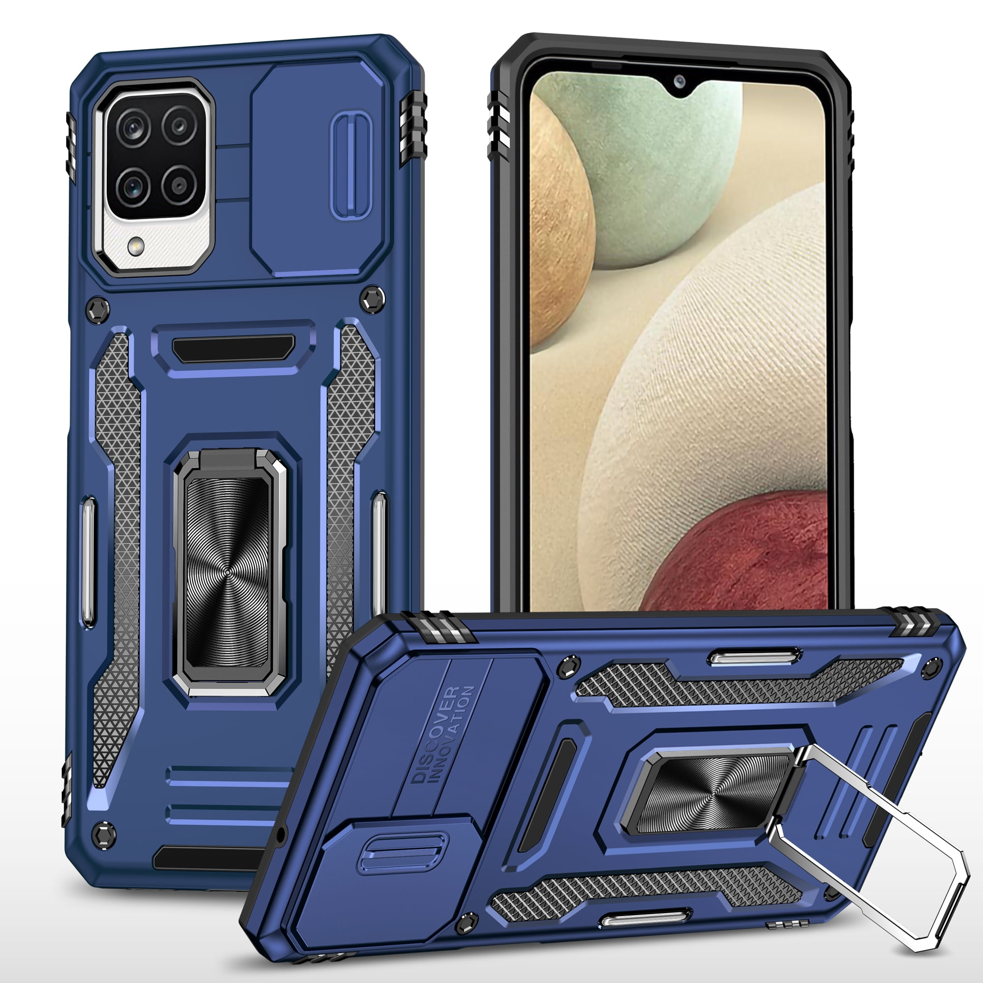Samsung Galaxy A12 Case with Lens Protection, Galaxy A12 Ring Holder ...
