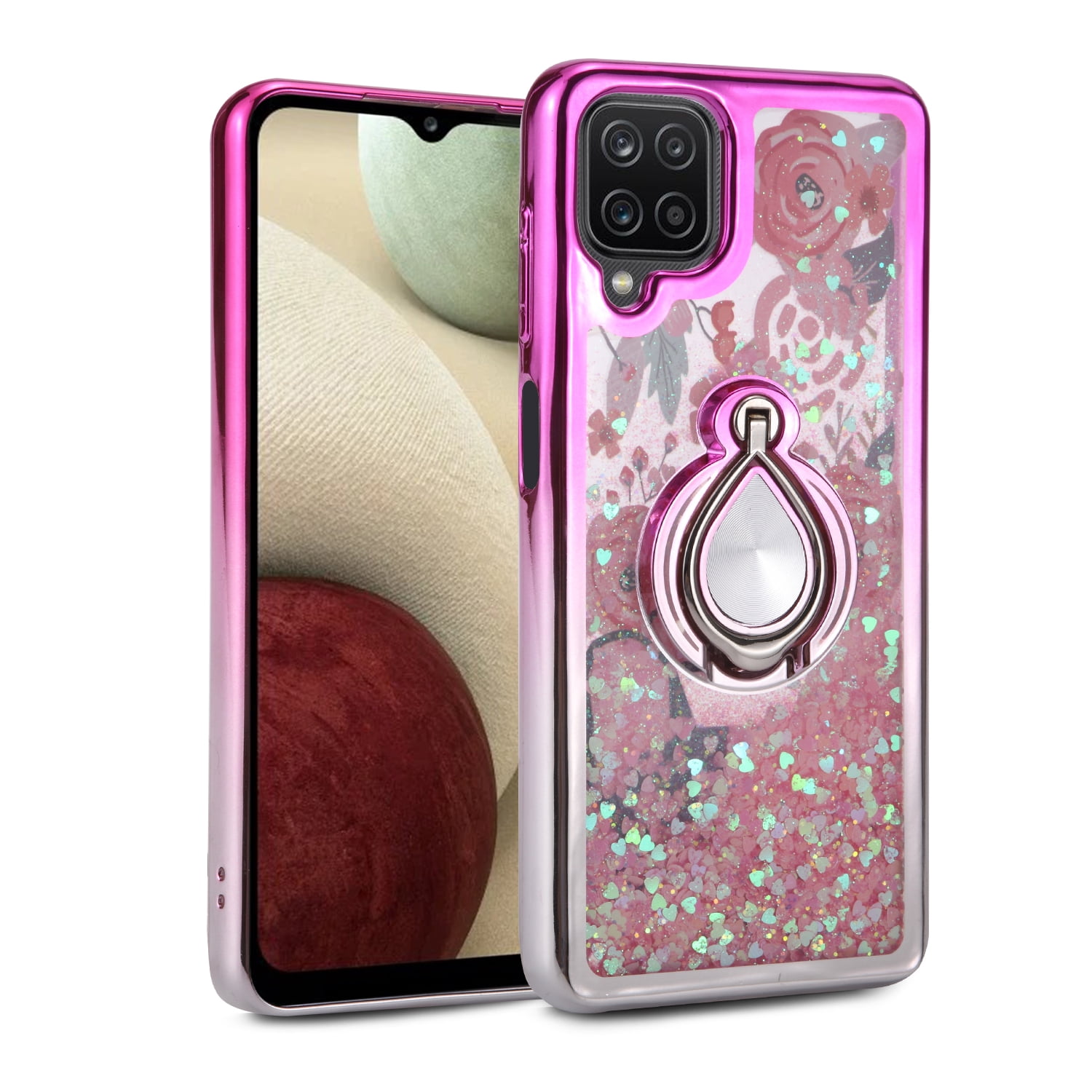 Samsung Galaxy A12 Phone Case, New Kickstand Ring Magnetic Liquid ...