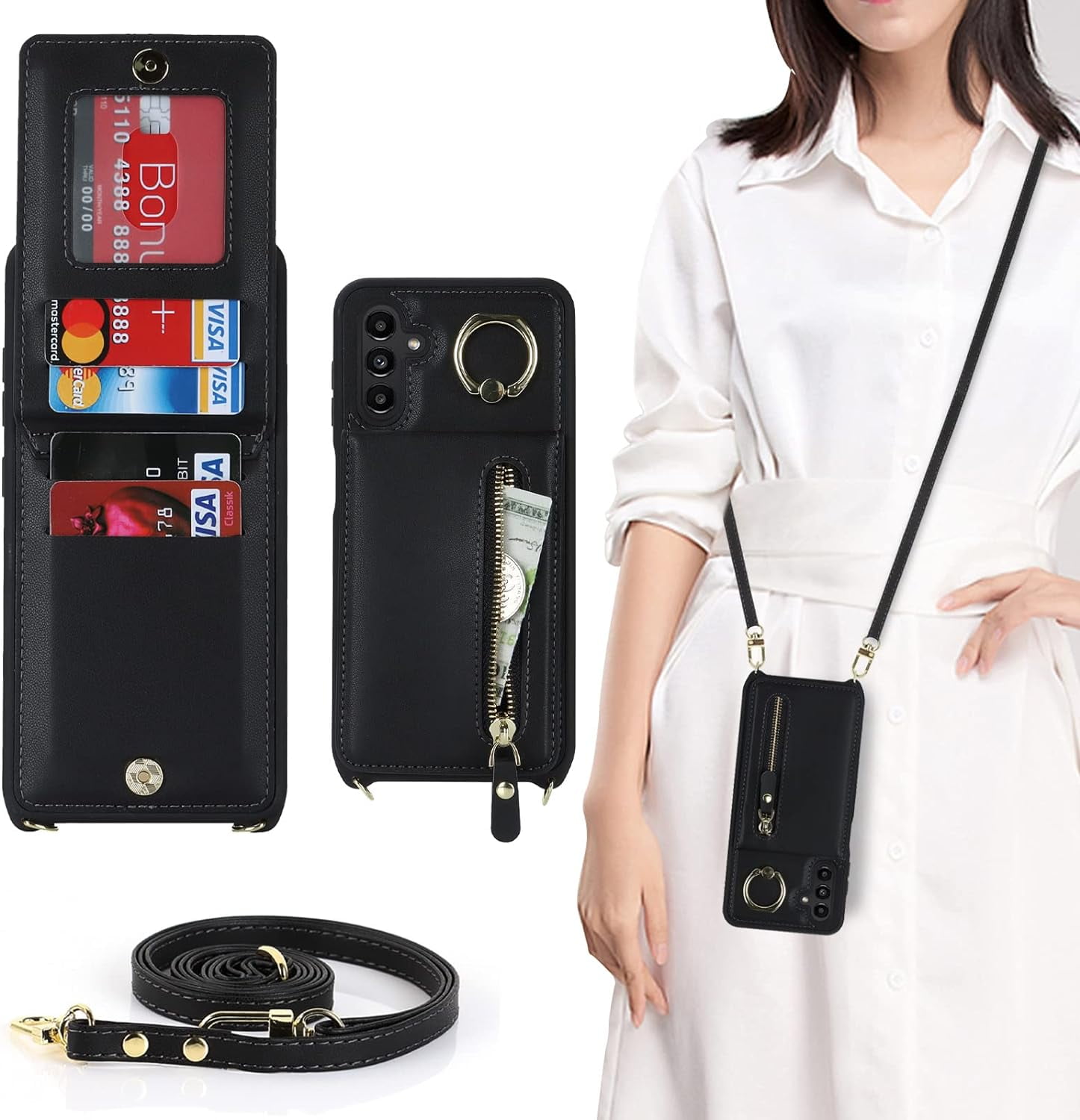Samsung Galaxy A13 5G/4G Case with Card Holder for Women, Galaxy A13 5G ...