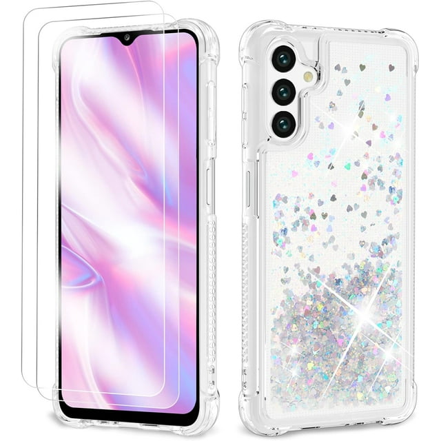 for Samsung Galaxy A13 5G Case Glitter, Shockproof Clear TPU Case for Galaxy A13 Case with 2 ...