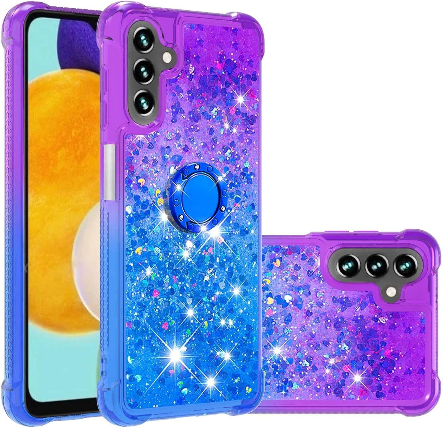Samsung Galaxy A13 5G Case, Gradient Quicksand Series Glitter Bling Flowing Liquid Floating TPU ...