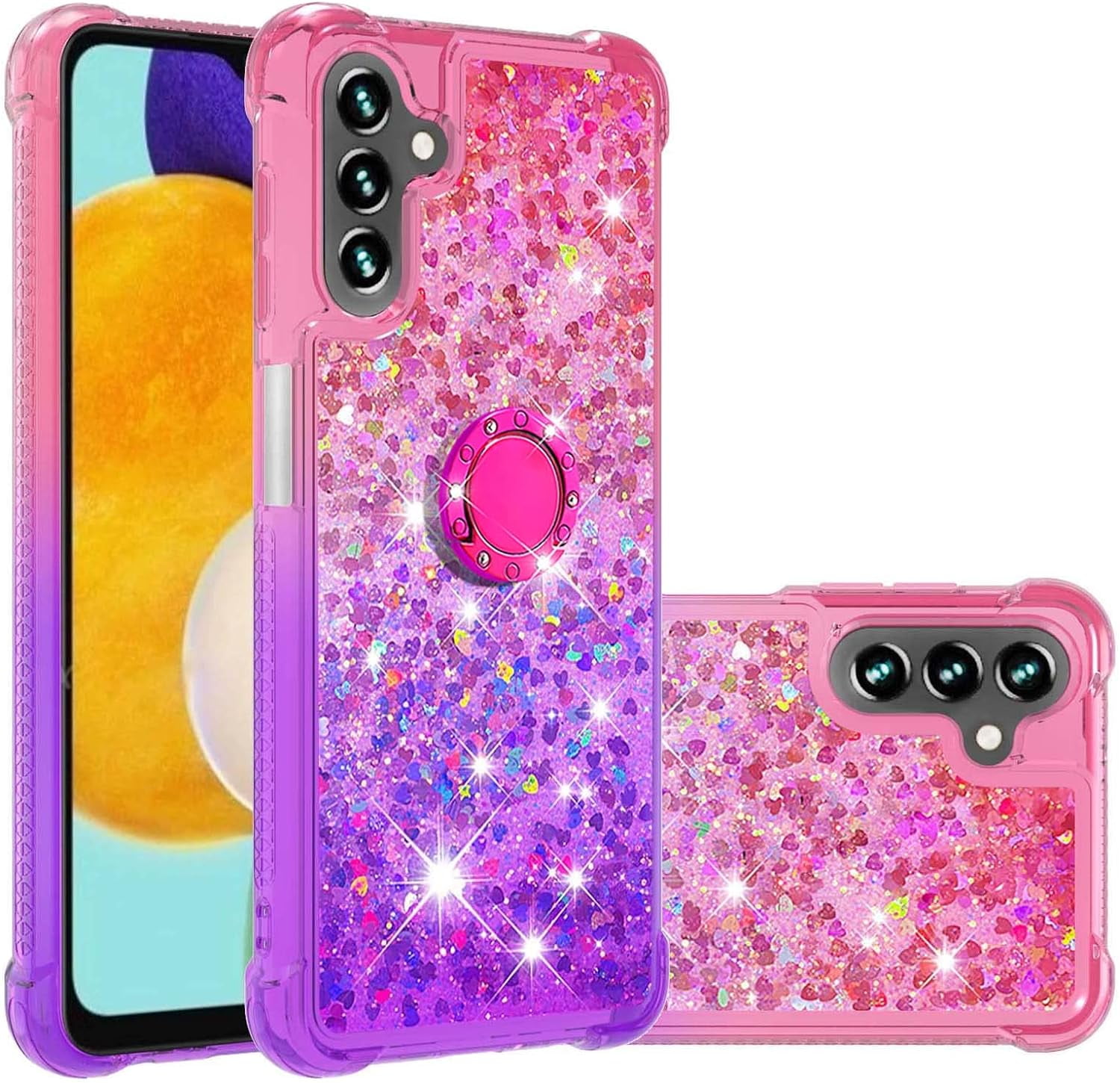 Samsung Galaxy A13 5G Case, Gradient Quicksand Series Glitter Bling Flowing Liquid Floating TPU ...