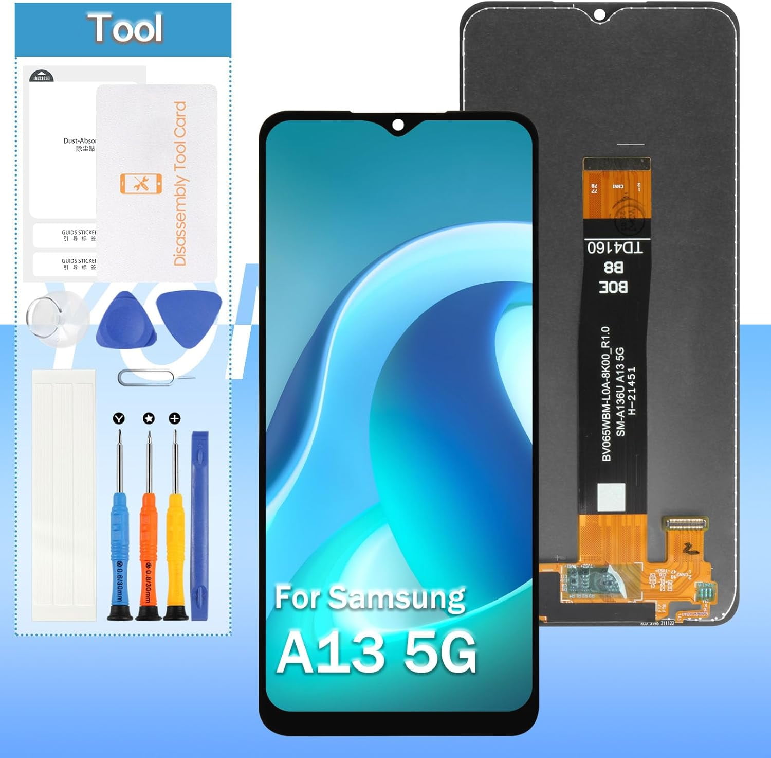 for Samsung Galaxy A13 5G LCD Display SM-A136U, SM-A136U1, SM-A136W, SM-A136DL Screen ...