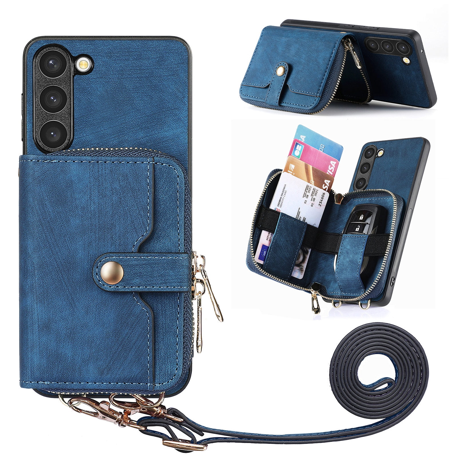 for Samsung Galaxy A13 5G Wallet Case, Crossbody Phone Purse with Card Holder for Women, Zipper ...