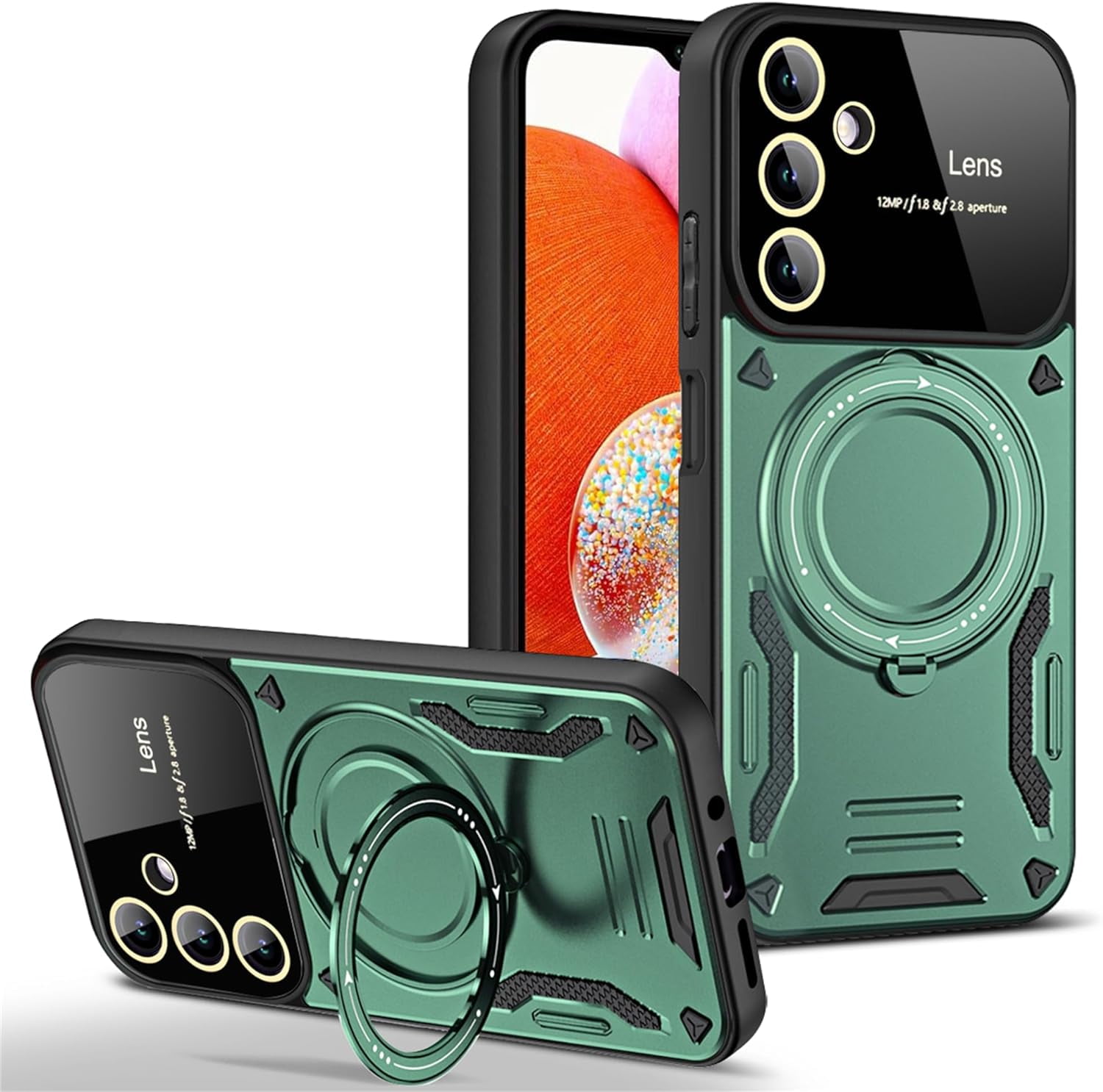 for Samsung Galaxy A14 5G/4G Case with 360° Rotatable Invisible Ring ...