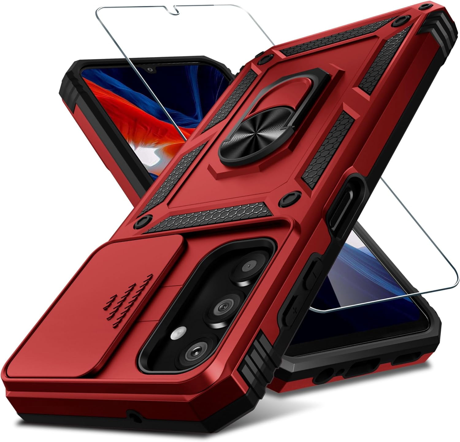 for Samsung Galaxy A14 5G Case Built in Slide Camera Lens Cover and Screen Protector,Heavy Duty ...