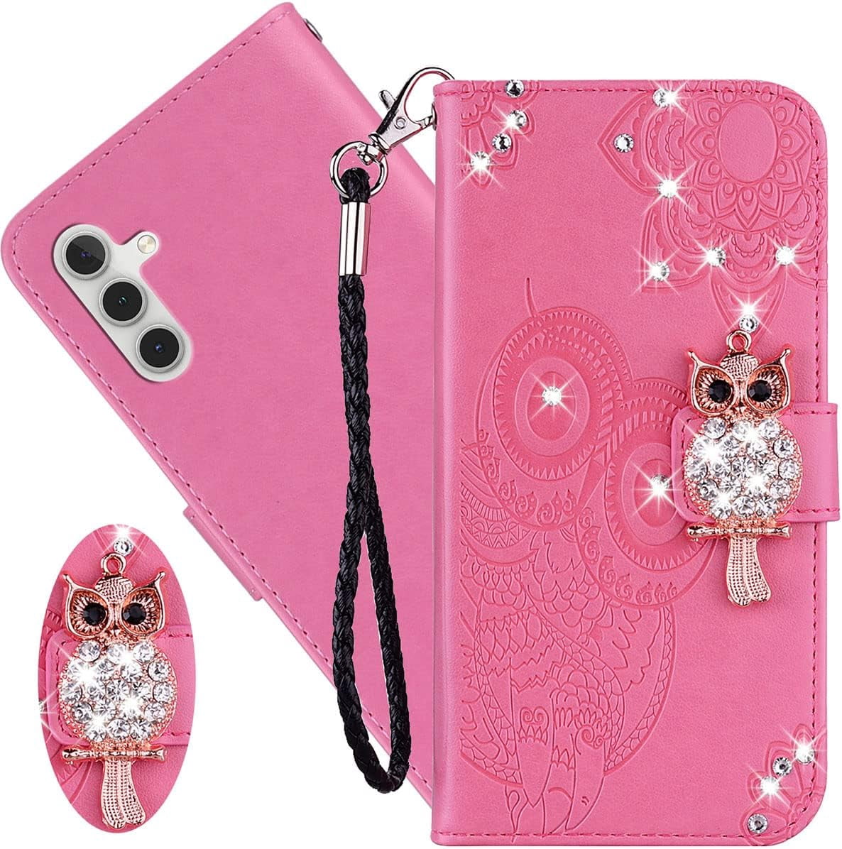 for Samsung Galaxy A14 5G Case with Credit Card Holder, Glitter Bling ...
