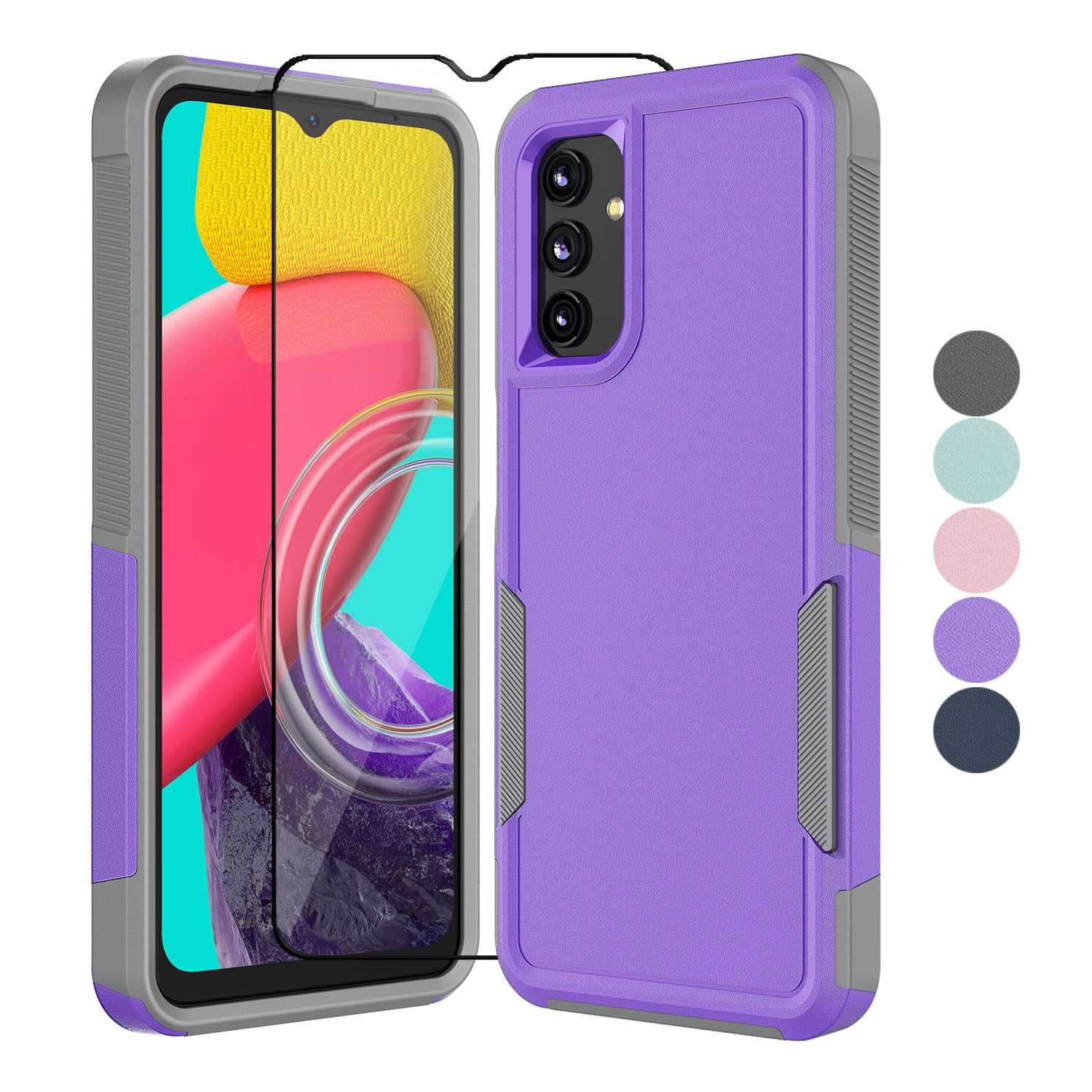 Samsung Galaxy A14 5G Case with Tempered Glass Screen Protector, Tekcoo ...