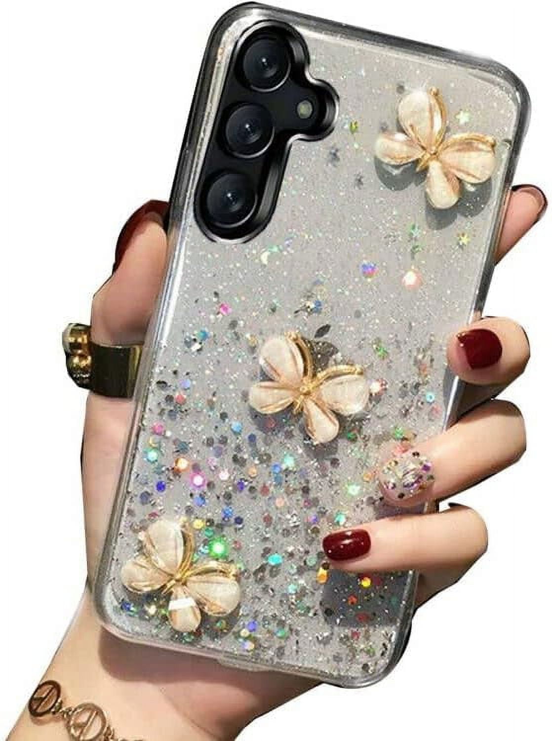 Samsung Galaxy A14 5G Glitter Case,Cute 3D Butterfly Glitter Bling ...