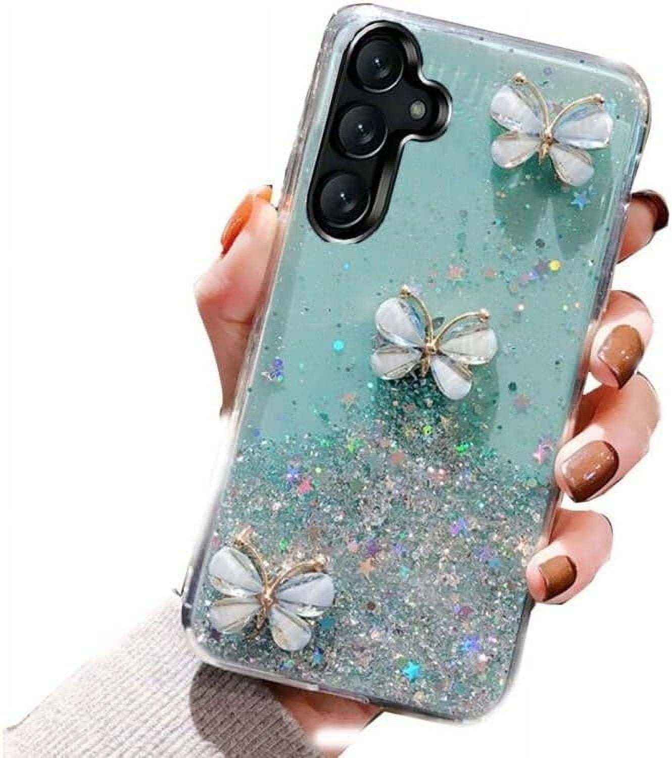 Samsung Galaxy A14 5G Glitter Case,Cute 3D Butterfly Glitter Bling Sparkle Shiny Girly Anti ...
