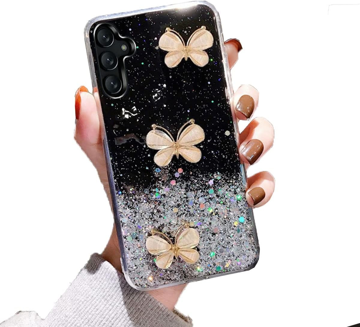 Samsung Galaxy A14 5G Glitter Case,Cute 3D Butterfly Glitter Bling ...