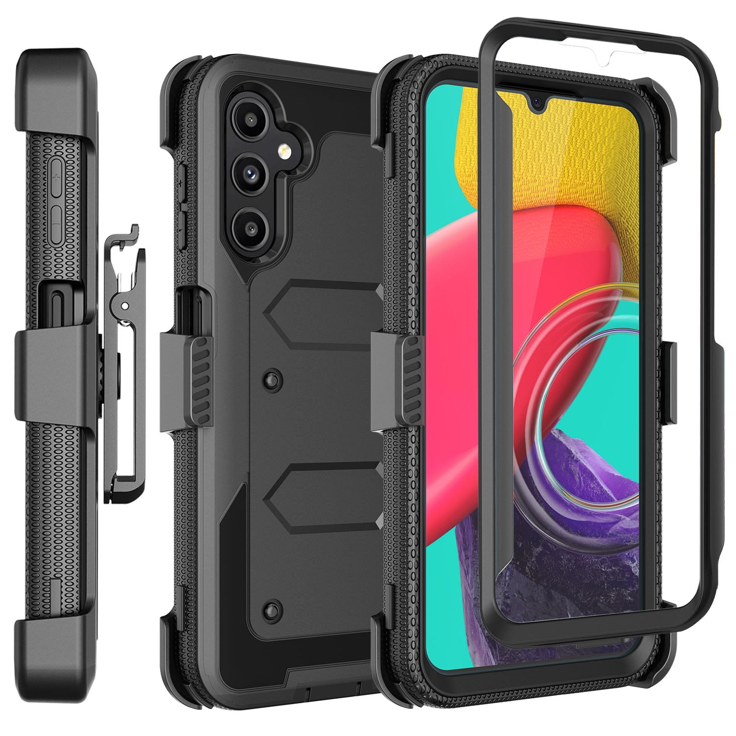 Ebizware Samsung Galaxy A14 5G Phone Case with Built-in Screen Protector, Swivel Belt Clip ...