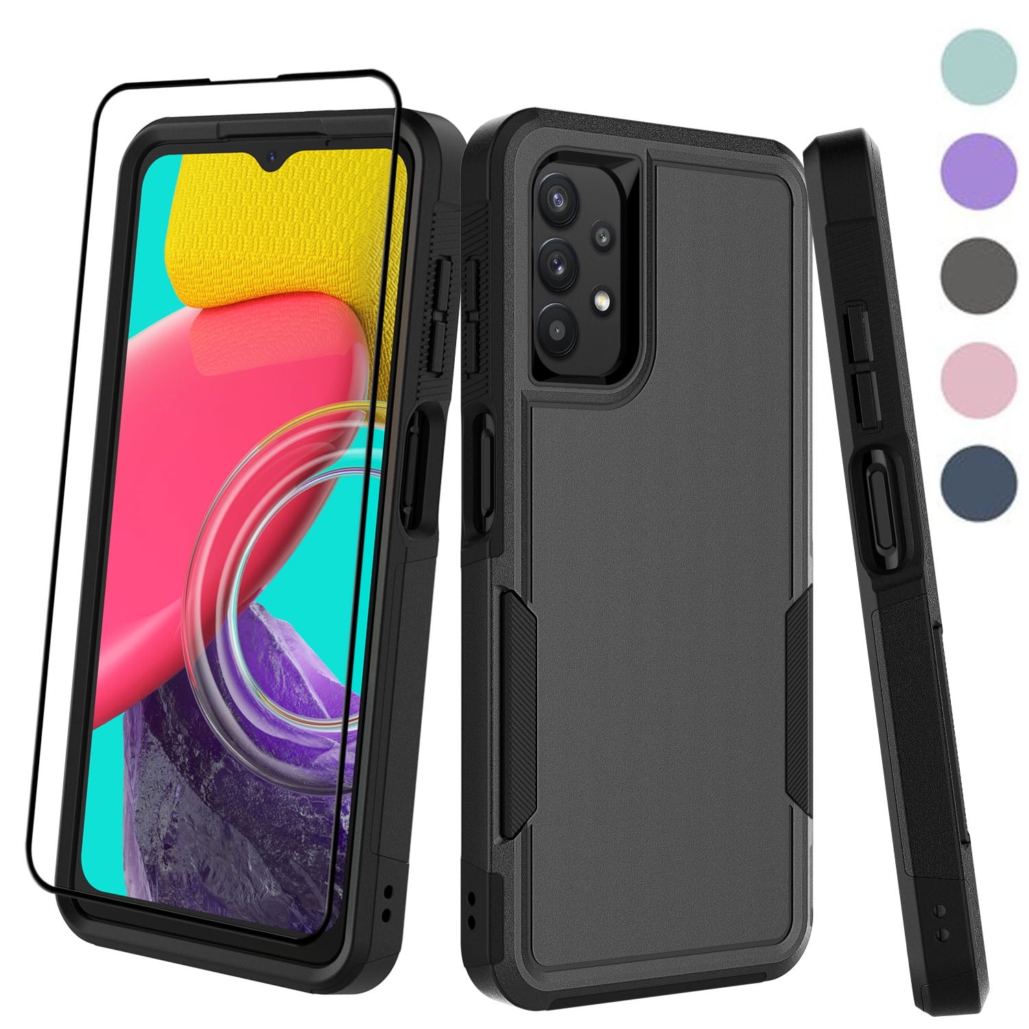 Samsung Galaxy A14 5G Phone Case with Screen Protector Tempered Glass , Takfox Dual Layer Heavy ...