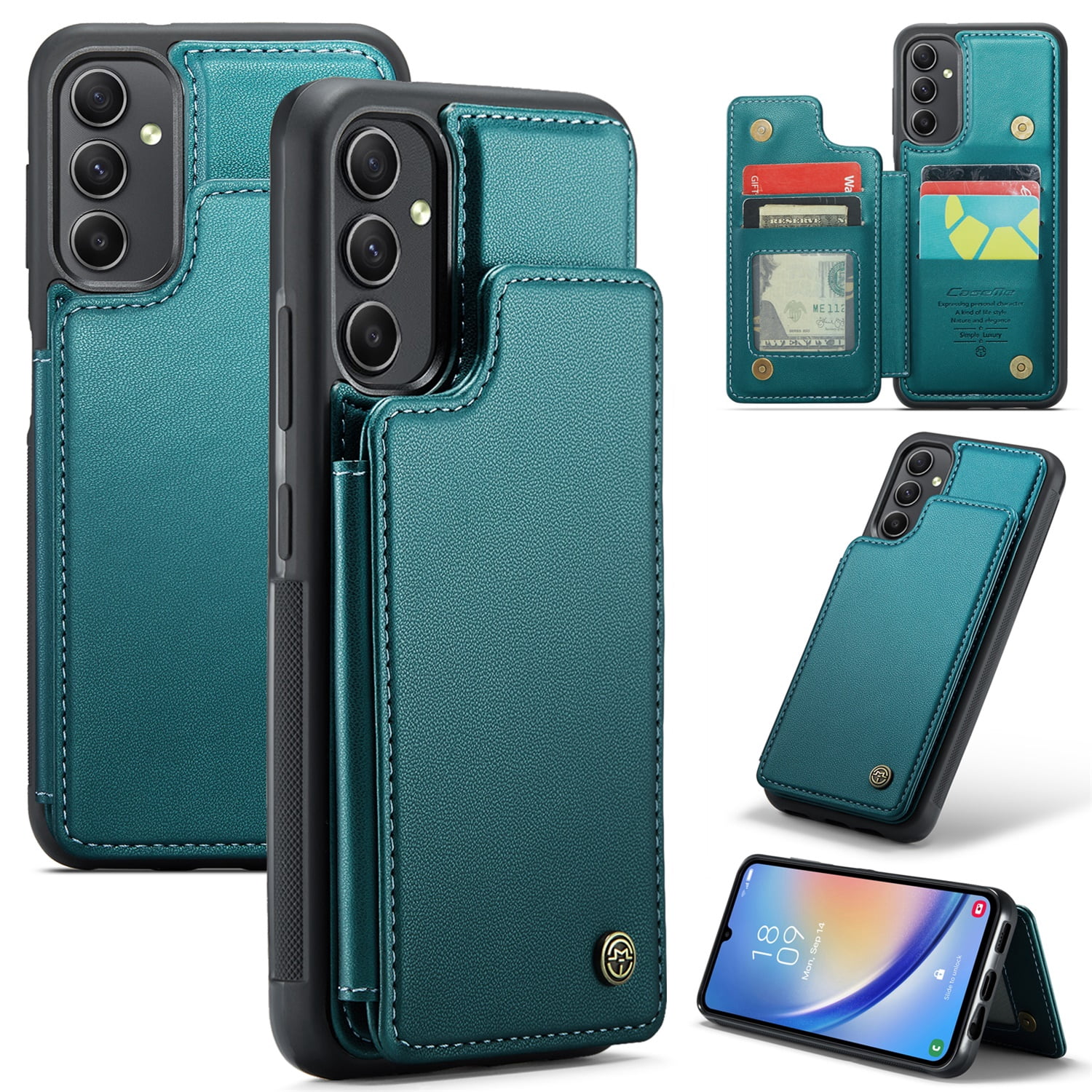 for Samsung Galaxy A14 5G Premium PU Leather Back Case, Multiple Card ...