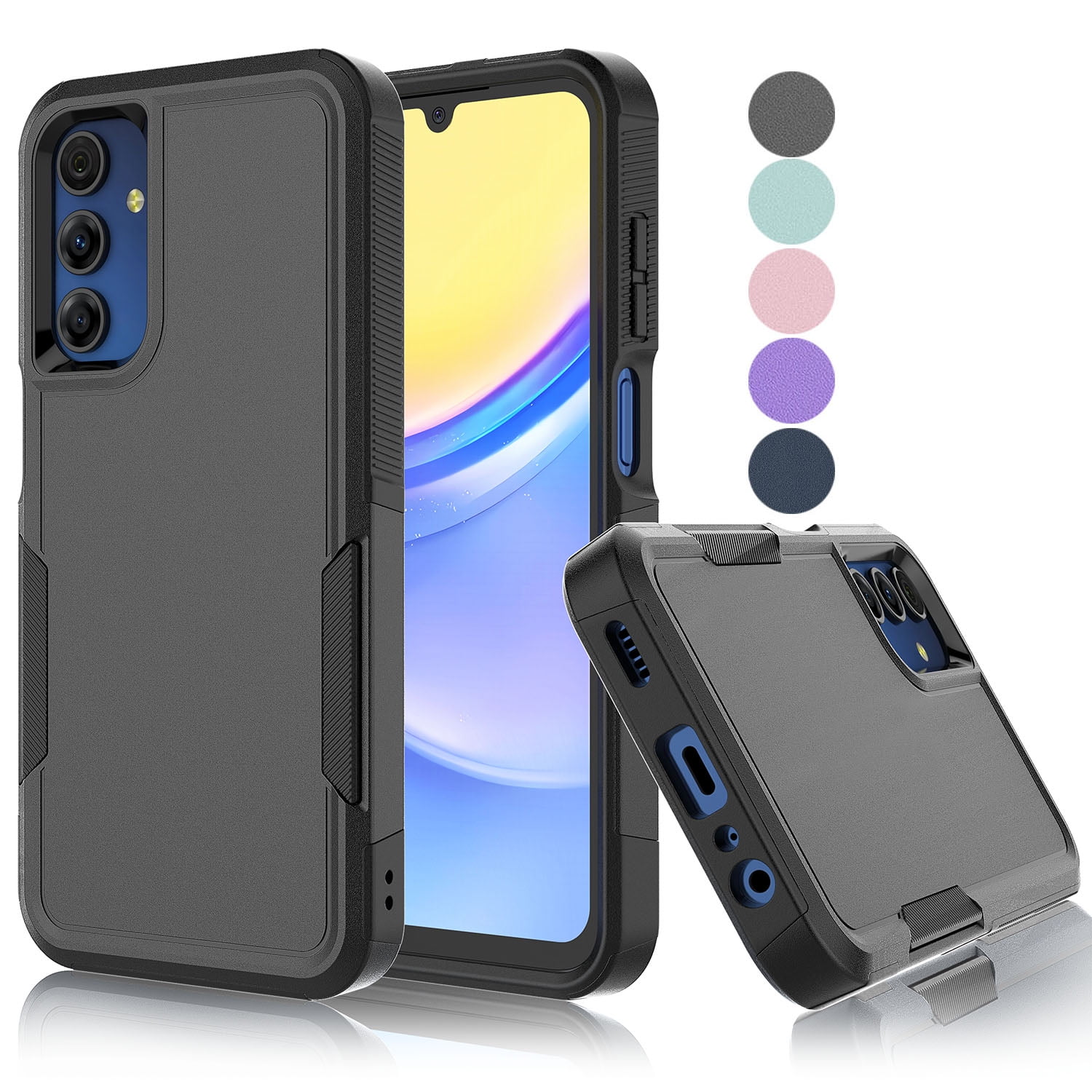 Tekcoo 2-11024990BK 2-in-1 Case Shockproof Rugged Cell Phone Case for Samsung Galaxy A15 5G ...