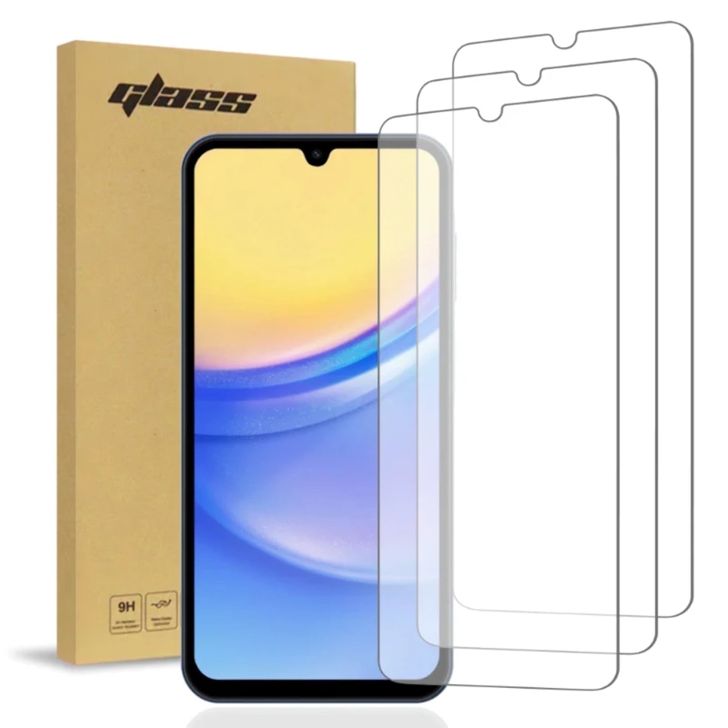 Rome Tech Samsung Galaxy A15 5G Screen Protector, 3pk Tempered Glass ...