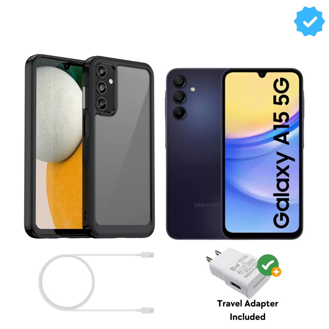 Samsung Galaxy A15 5G Unlocked Smartphone with Matte Silicone Frame ...