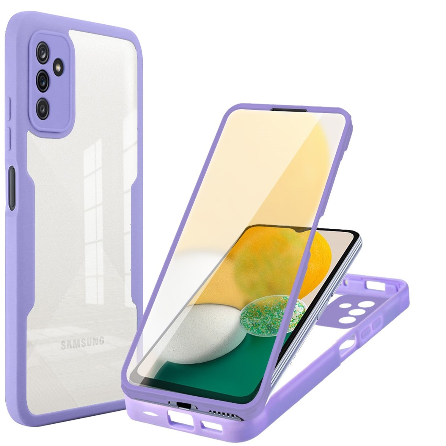 for Samsung Galaxy A15 Case with Built-in Screen Protector, Clear ...