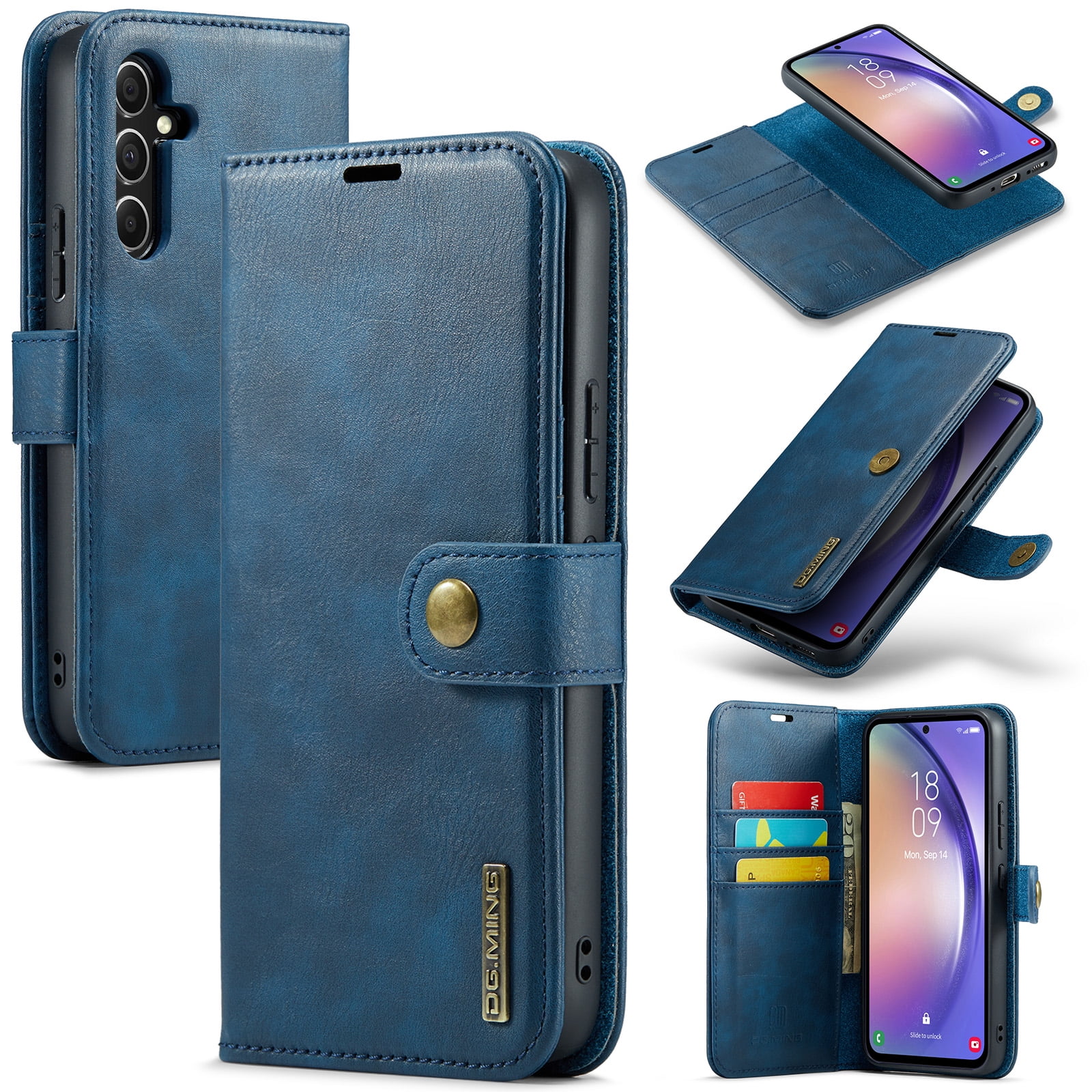 for Samsung Galaxy A16 5G Case, PU Leather Detachable Vintage Wallet ...