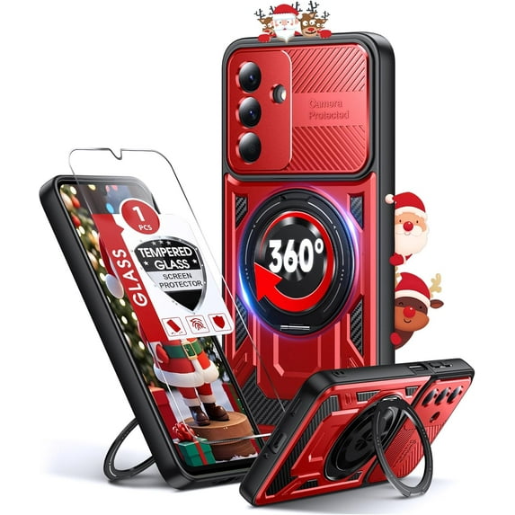 for Samsung Galaxy A16-5G Phone Case: with Glass Screen Protector, [Fit ...