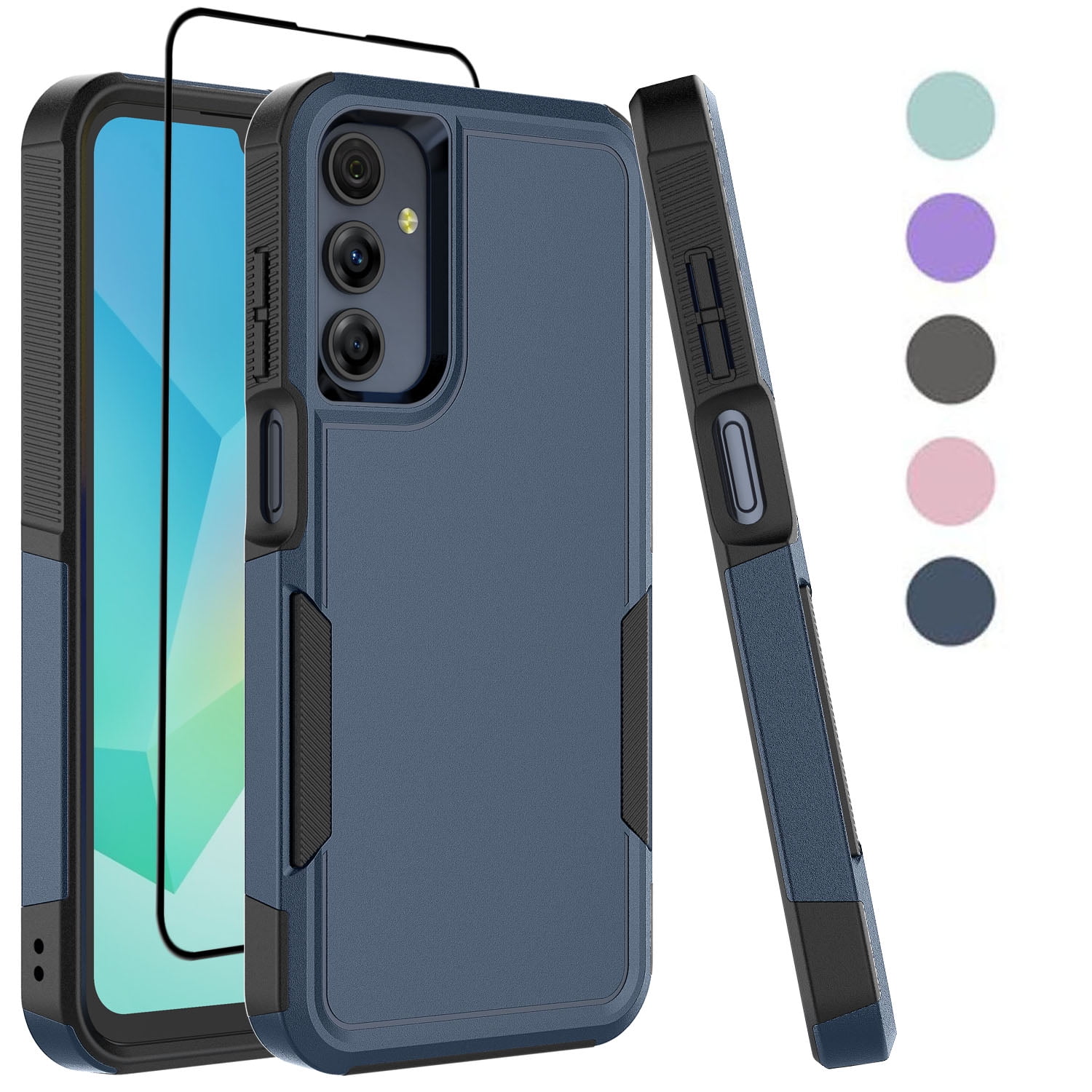 Samsung Galaxy A16 5G Phone Case, with Tempered Glass Screen Protector,Takfox Dual Layer ...