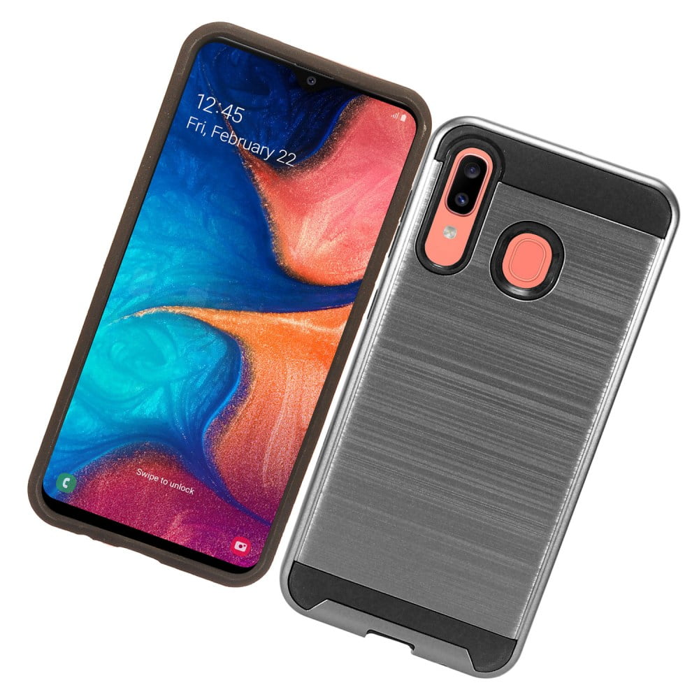 Samsung Galaxy A20 Phone Case Heavy Duty Brushed Texture Slim Hybrid ...