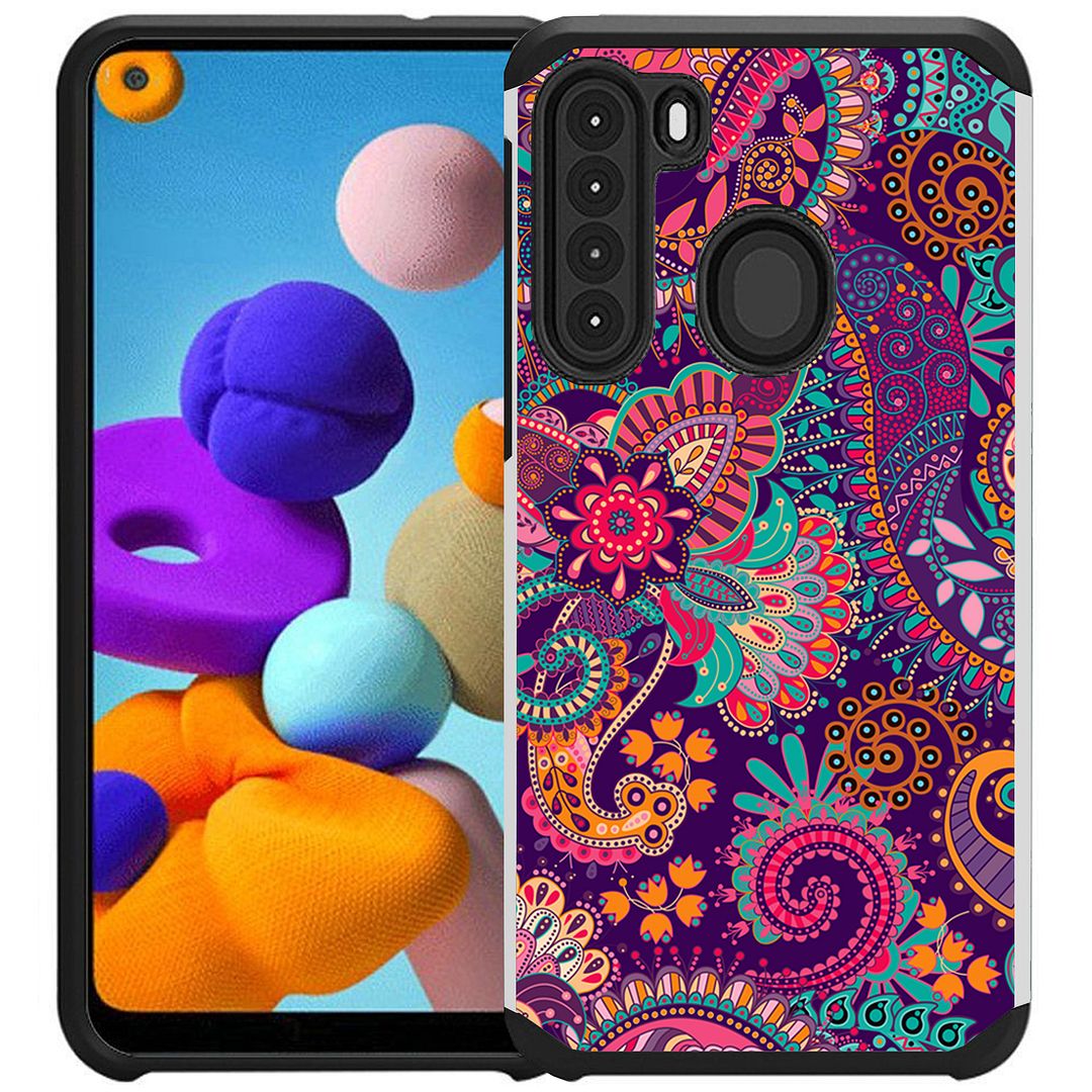 Samsung Galaxy A21 Case - Colorful Design Hybrid Armor Case Shockproof ...