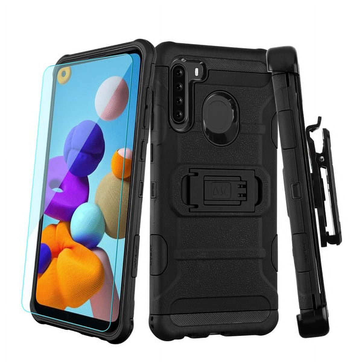 Samsung Galaxy A21 Phone Case Combo 3 in 1 Hybrid Impact Armor Rugged ...