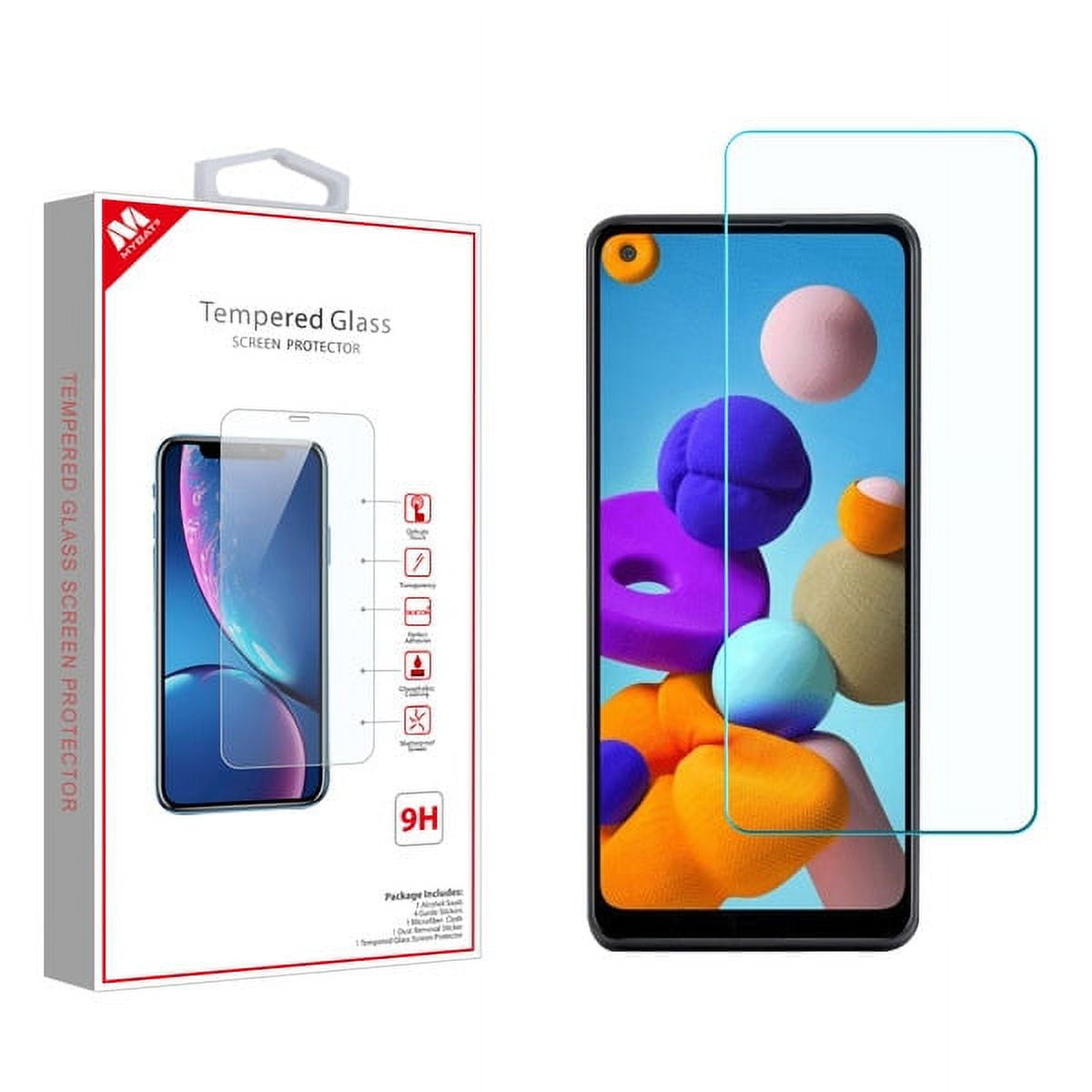 Samsung Galaxy A21 Screen Protector Premium Glass HD Clarity ShockProof ...