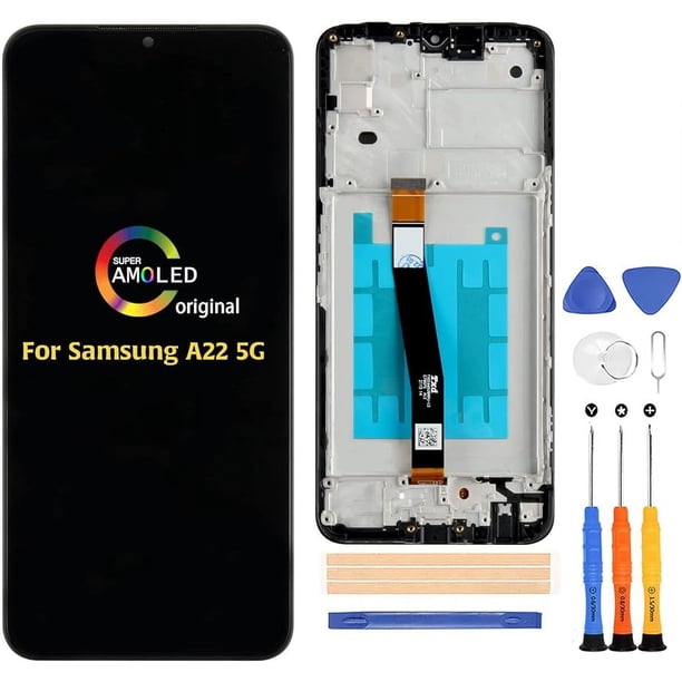 for Samsung Galaxy A22 5G LCD Display (Black with Frame) Touch ...