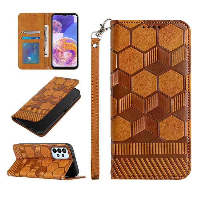 for Samsung Galaxy A23 5G 6.6 inch Wallet Phone Case with Wrist Strap ...