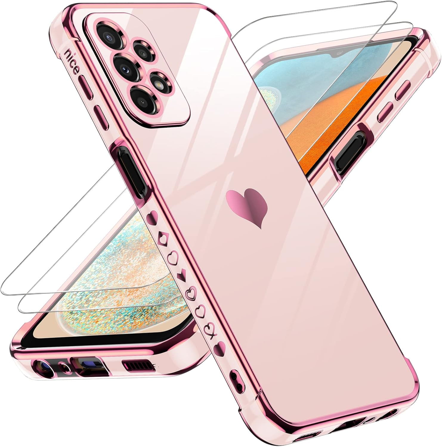 for Samsung Galaxy A23 5G Case: with Screen Protector [2 Pcs]+ Full Camera Protection, Love ...