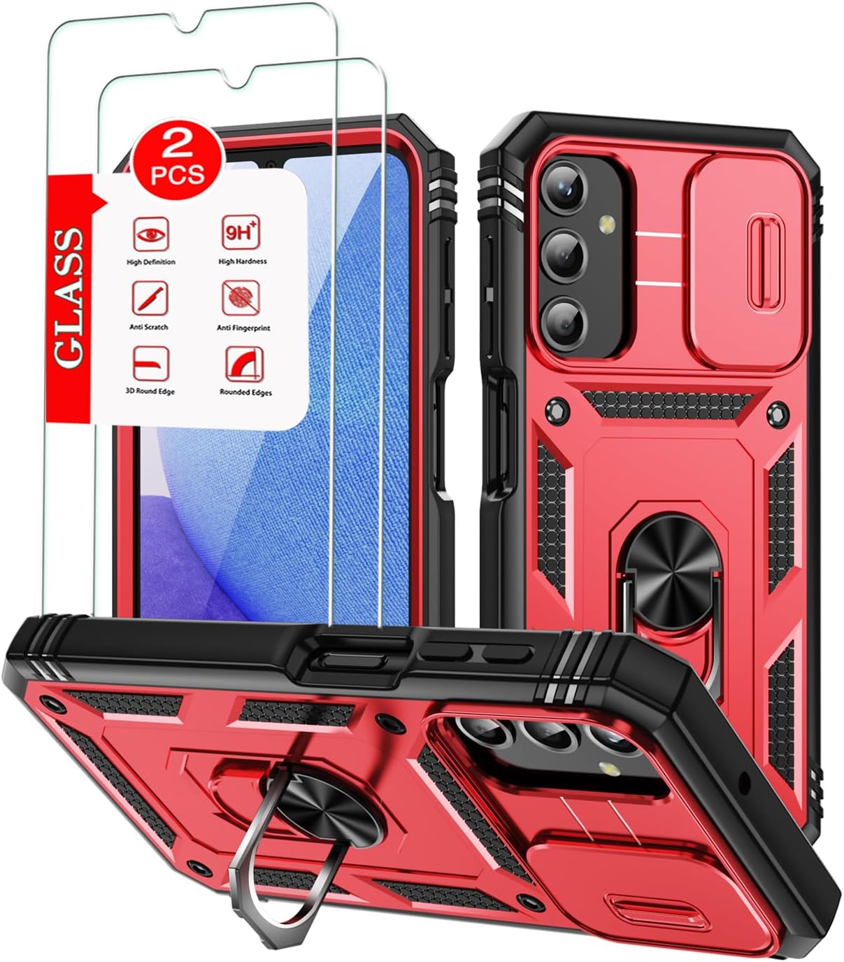 for Samsung Galaxy A25 5G Case with [2 Pack] Tempered Glass Screen ...