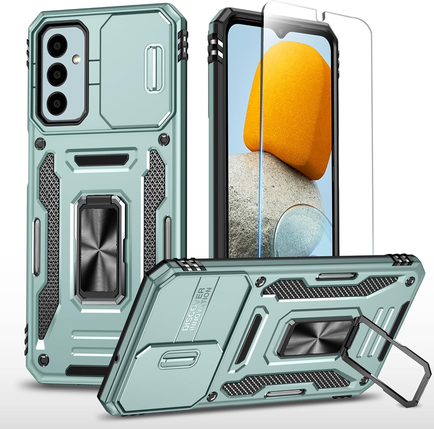 for Samsung Galaxy A25 5G Case with HD Screen Protector & Slide Camera ...