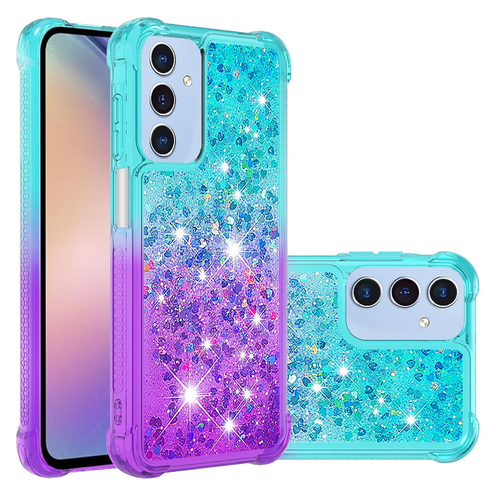 Samsung Galaxy A25 5G Case, Liquid Glitter Funny Bling Shiny Crystal Flowing Sparkle Moving ...