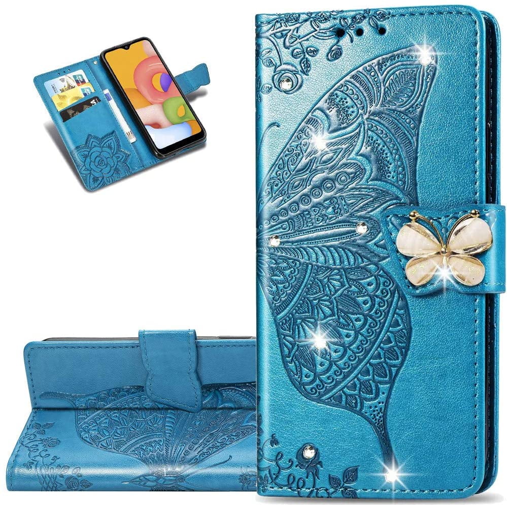 for Samsung Galaxy A25 5G Case Wallet, Women Butterfly Embossed PU Leather Flip Folio Cover ...